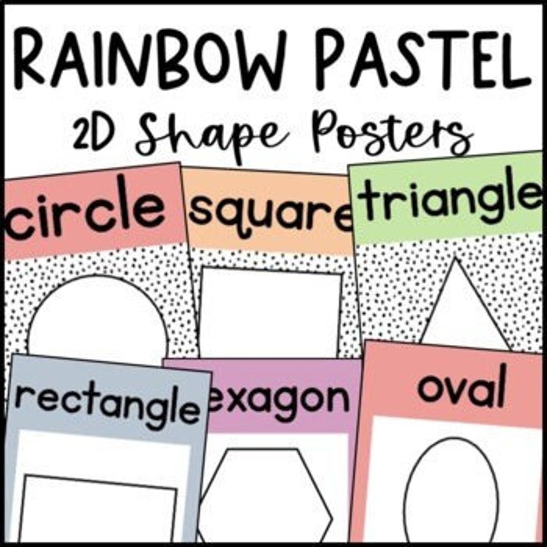 Pastel Rainbow Dalmatian 2D Shape Posters | Classroom Decor | Printable ...