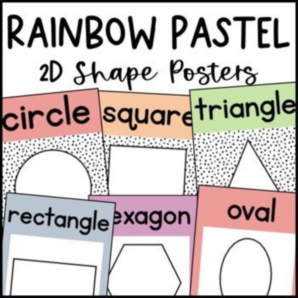 Pastel Rainbow Dalmatian 2D Shape Posters | Classroom Decor | Printable ...