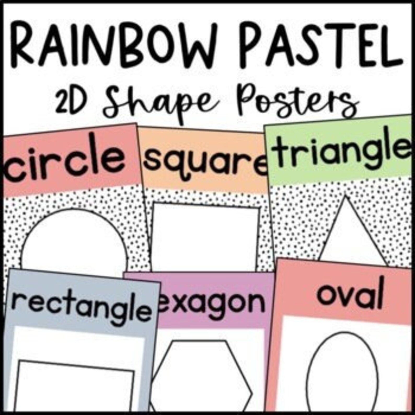 Pastel Rainbow Dalmatian 2D Shape Posters | Classroom Decor | Printable ...