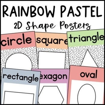Pastel Rainbow Dalmatian 2D Shape Posters | Classroom Decor | Printable ...