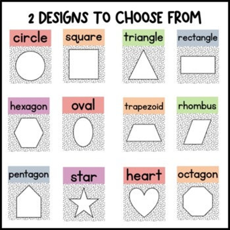 Pastel Rainbow Dalmatian 2D Shape Posters | Classroom Decor | Printable ...