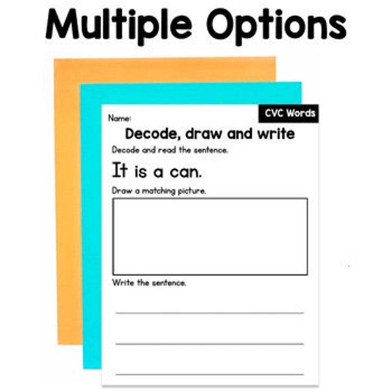 Decode Draw Write CVC Words Center | No Prep - Etsy