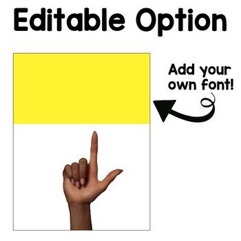 Bright Rainbow ASL Alphabet Poster Real Pictures Nonfiction Editable ...