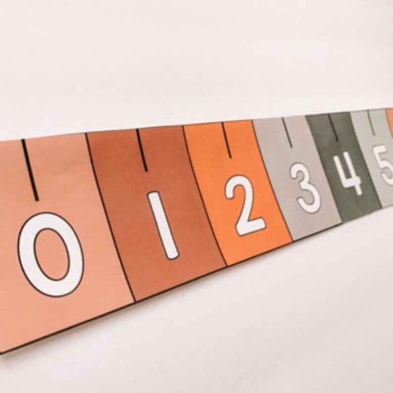 Modern Boho Number Line | Editable | Neutral Decor | Printable - Etsy