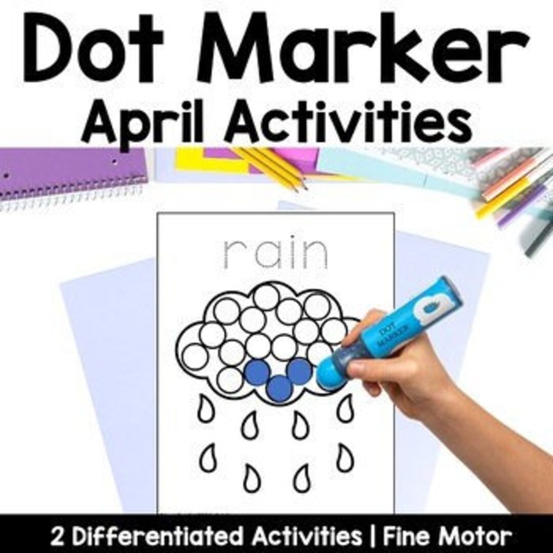 April Dot Marker Activities | Bingo Dot Markers | Fine Motor - Etsy