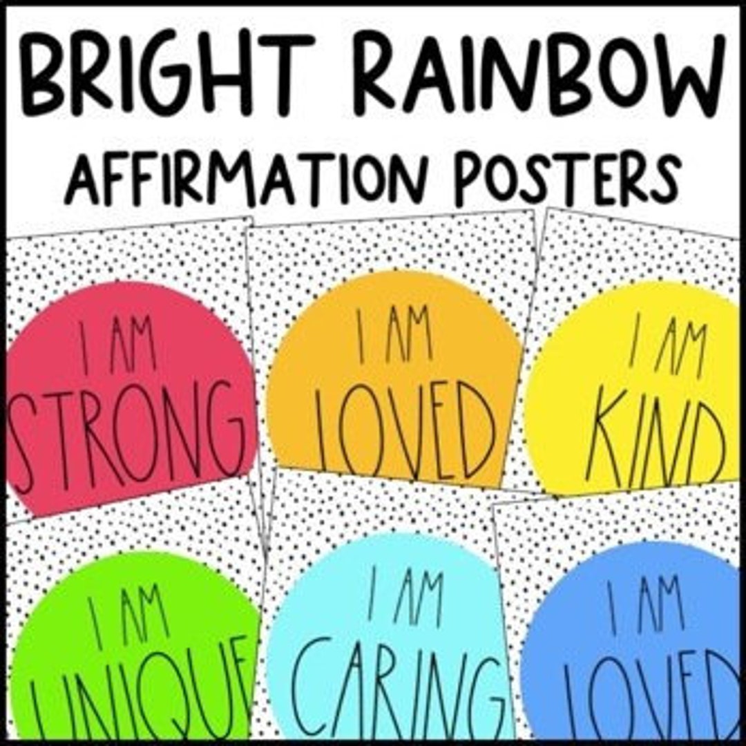 Bright Rainbow Affirmation Posters | Editable | Neutral Decor ...
