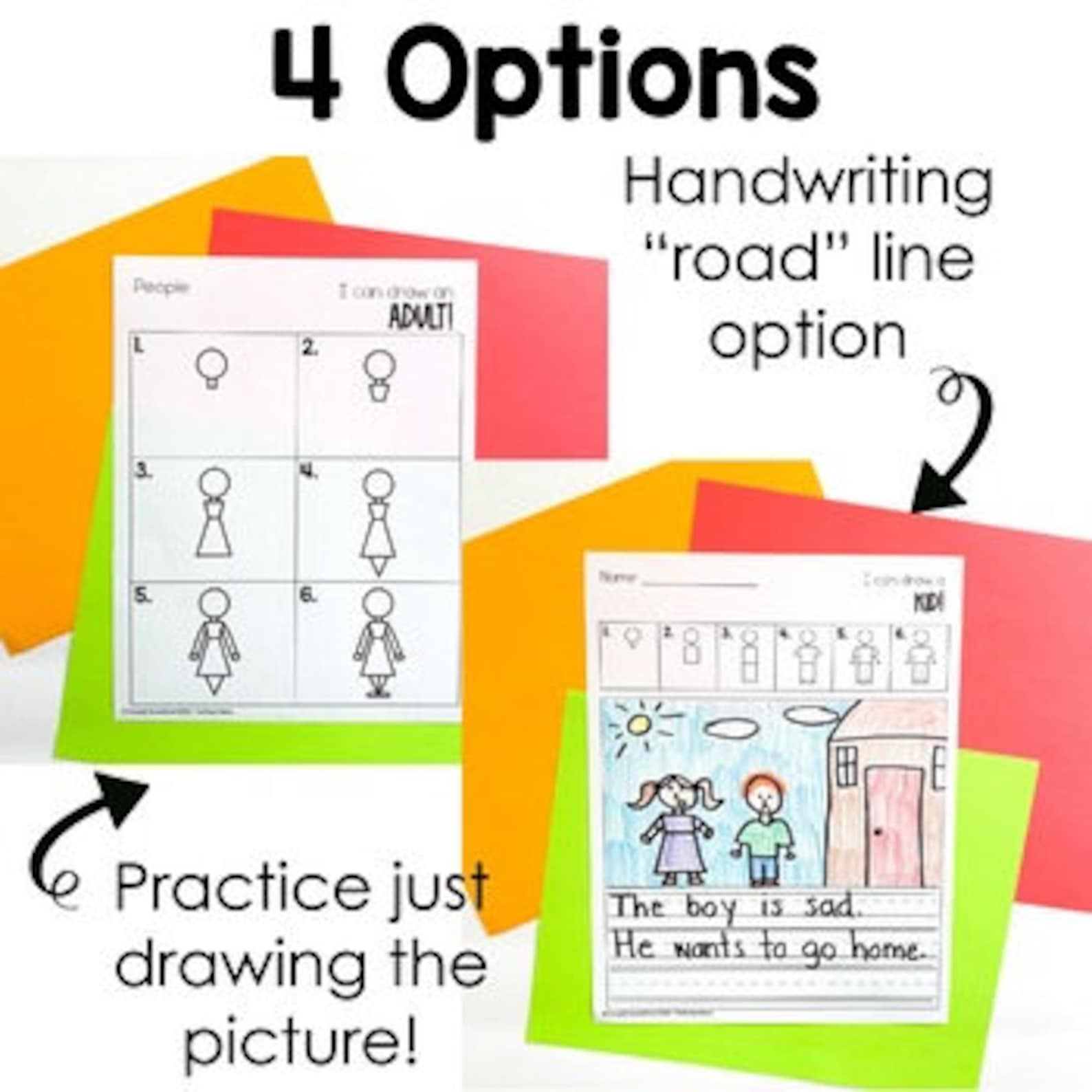 People Directed Drawings With Shapes | Clothing Details - Etsy