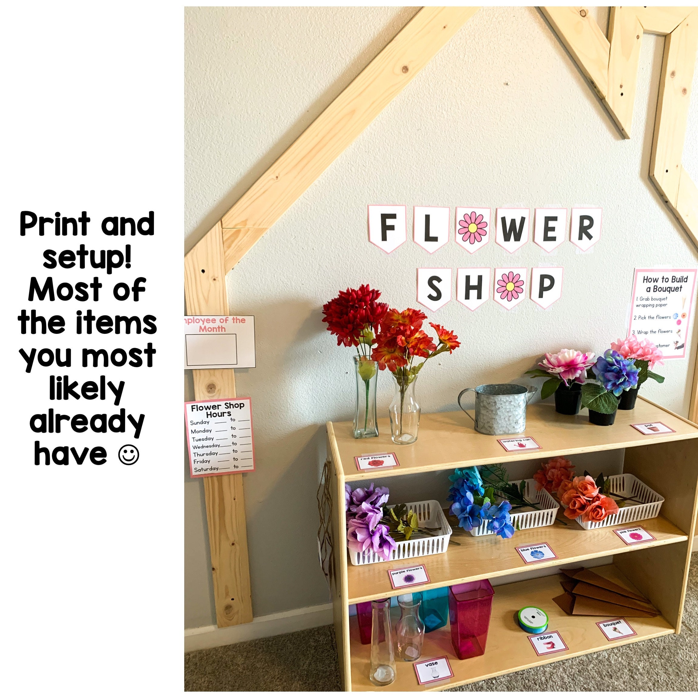 PRINTABLE Flower Shop Dramatic Play Preschool Sensory Play | Elementary ...