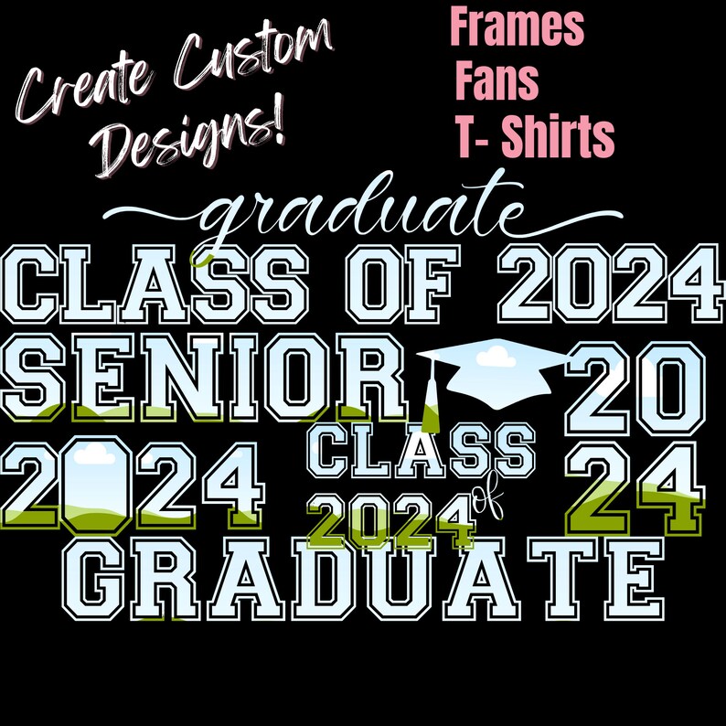 Custom 2024 Graduation Canva Frame Template Bundle, Custom Grad Frame ...