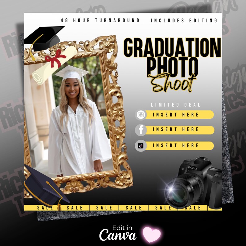 Graduation Photoshoot Flyer, Photographer Prom Flyer, Graduation Photos ...