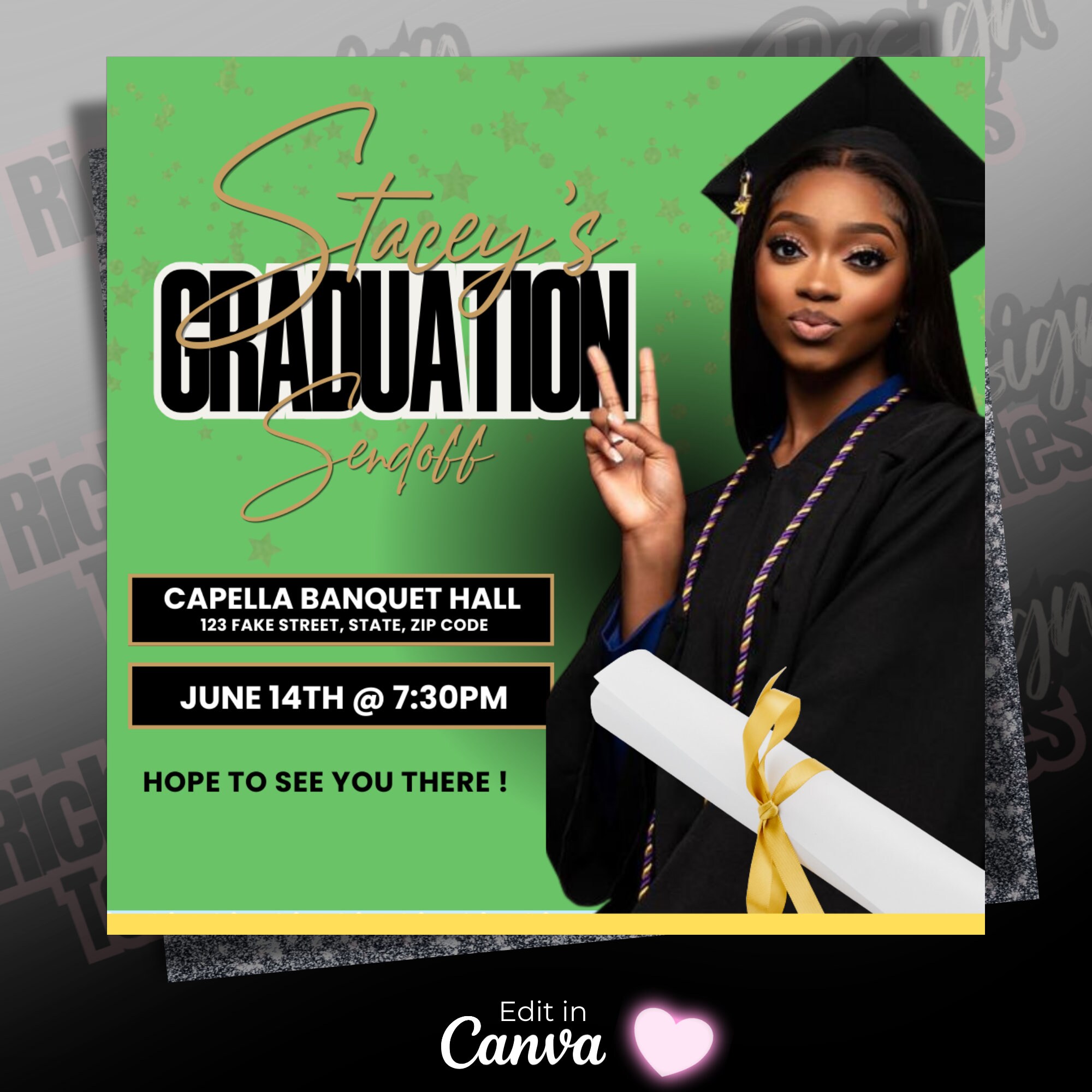 Graduation Party Invitation, Grad Announcement, High School, College ...