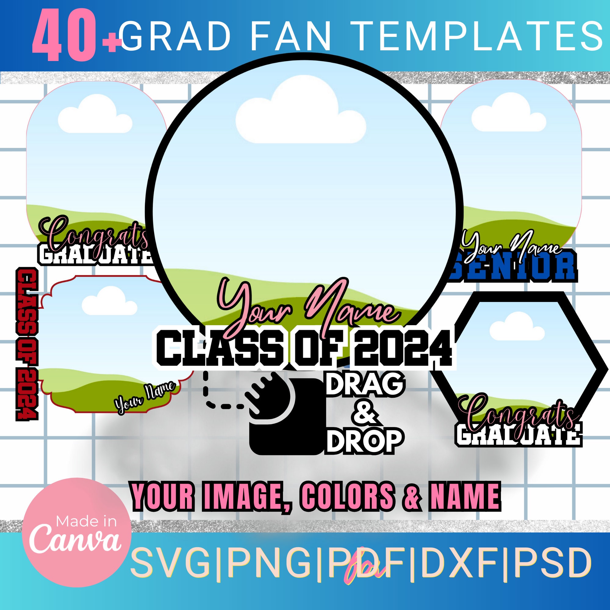 40 Graduation Fan Templates Editable in Canva, 2024 Graduation Fan ...