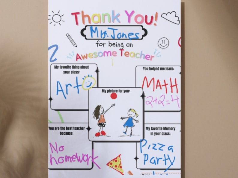 Teacher Appreciation Week Printable Worksheets, Thank You Gift for ...