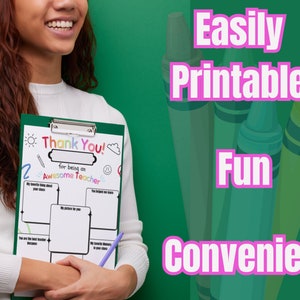 Teacher Appreciation Week Printable Worksheets, Thank You Gift for ...