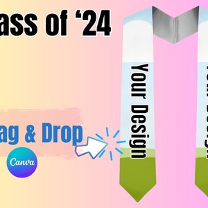 15 Graduation Stole Canva Frames and Mockups, Graduation Sash Mockups ...