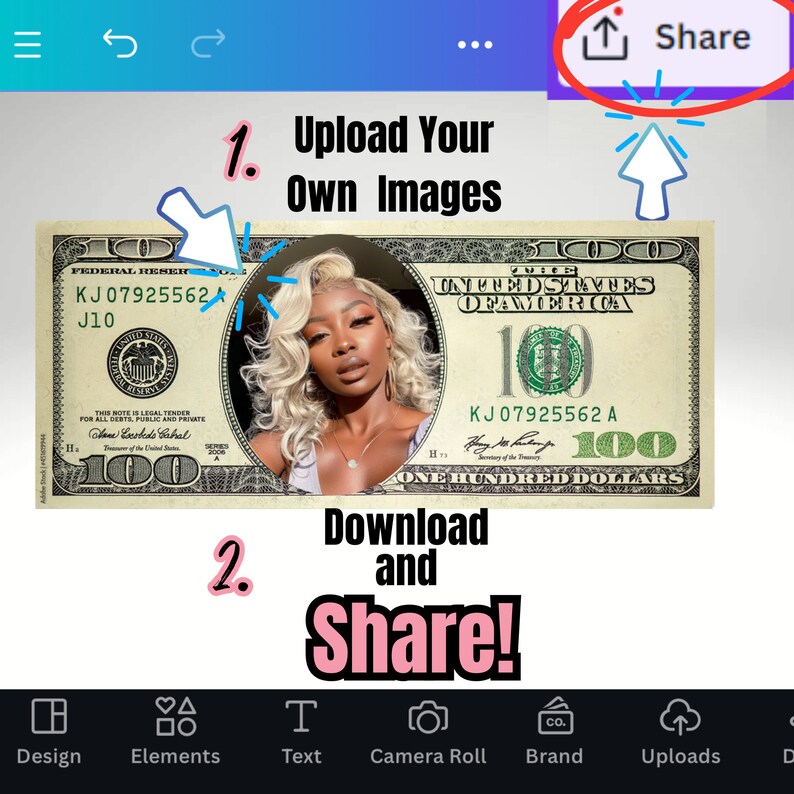 Personalized Money, Your Face on a Dollar Personalized Dollar, Editable ...