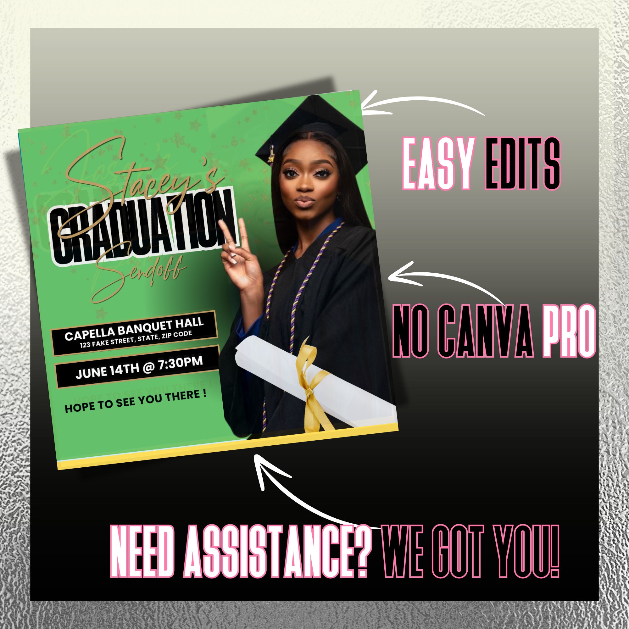 Graduation Party Invitation, Grad Announcement, High School, College ...