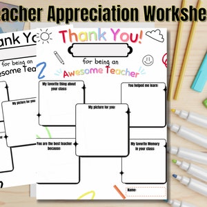 Teacher Appreciation Printable Teacher Appreciation Week Gift Thank You ...