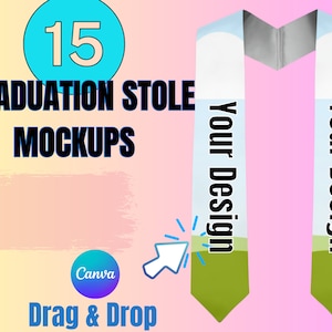 NEW 2024 Graduation Stole Mockup Bundle, Over 15 Graduation Sash ...