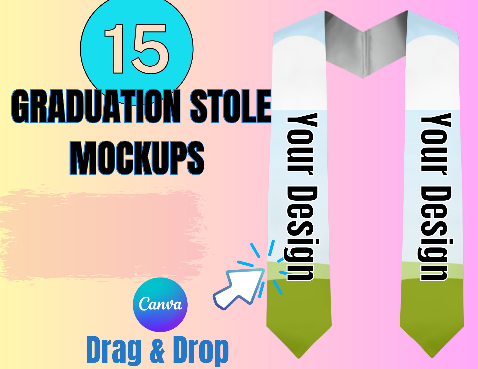 NEW 2024 Graduation Stole Mockup Bundle, Over 15 Graduation Sash ...