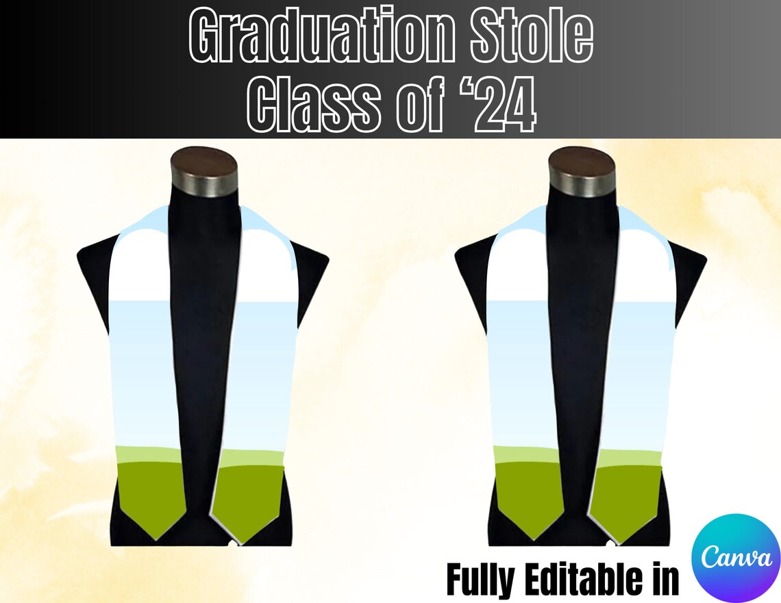 NEW 2024 Graduation Stole Mockup Bundle, 15 Grad Sash Mockups, Editable ...