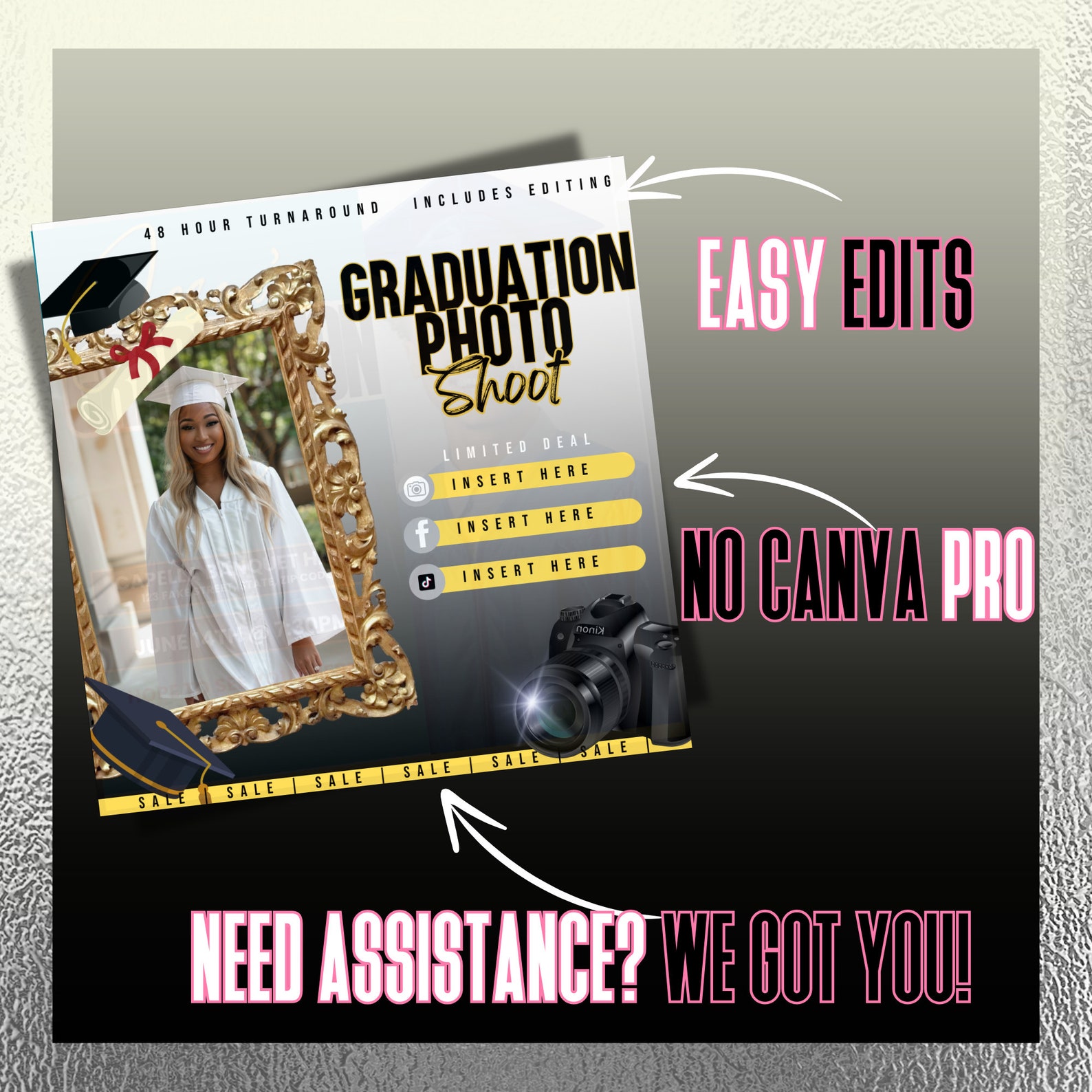 Graduation Photoshoot Flyer, Photographer Prom Flyer, Graduation Photos ...