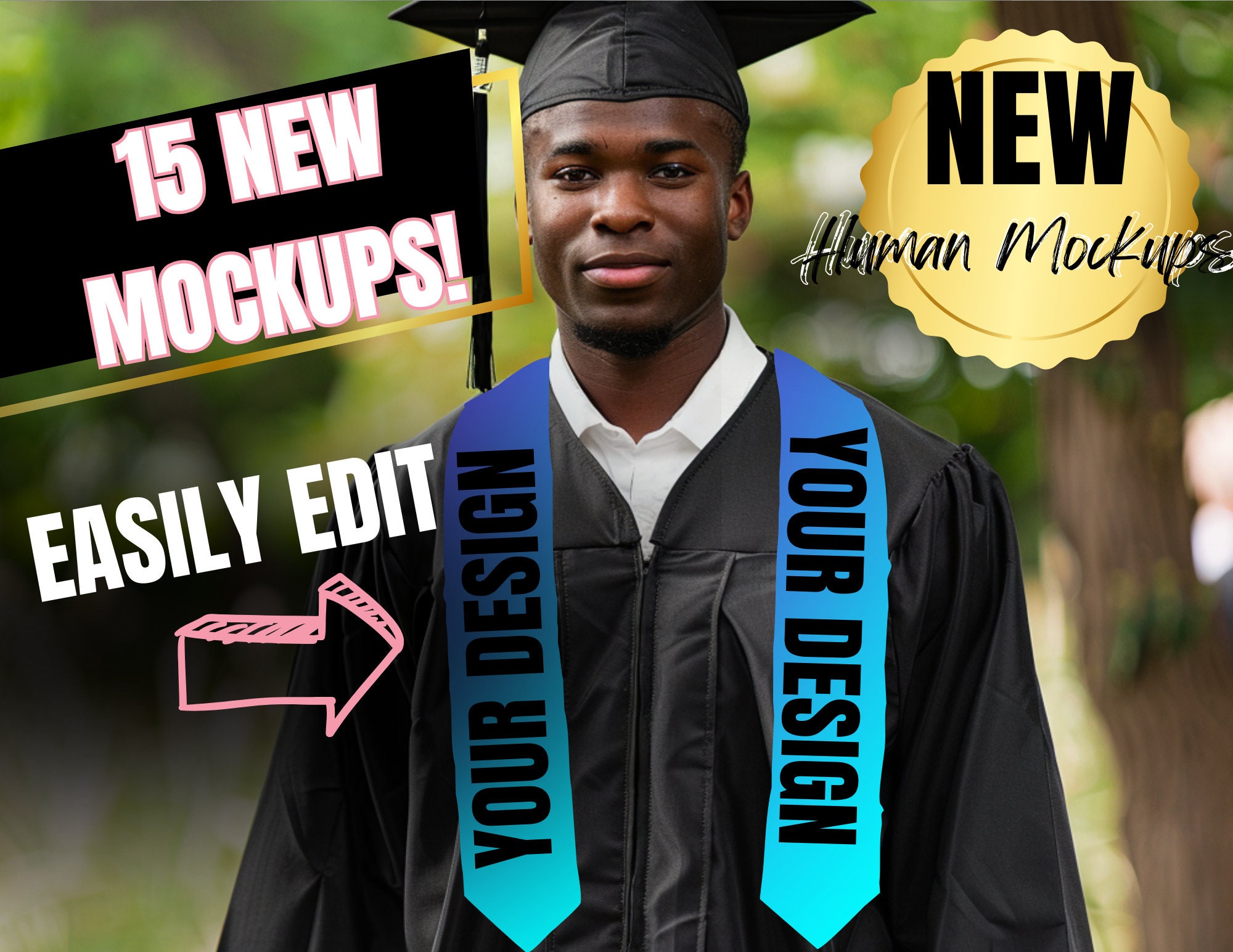 15 Graduation Stole Canva Frames and Mockups, Graduation Sash Mockups ...