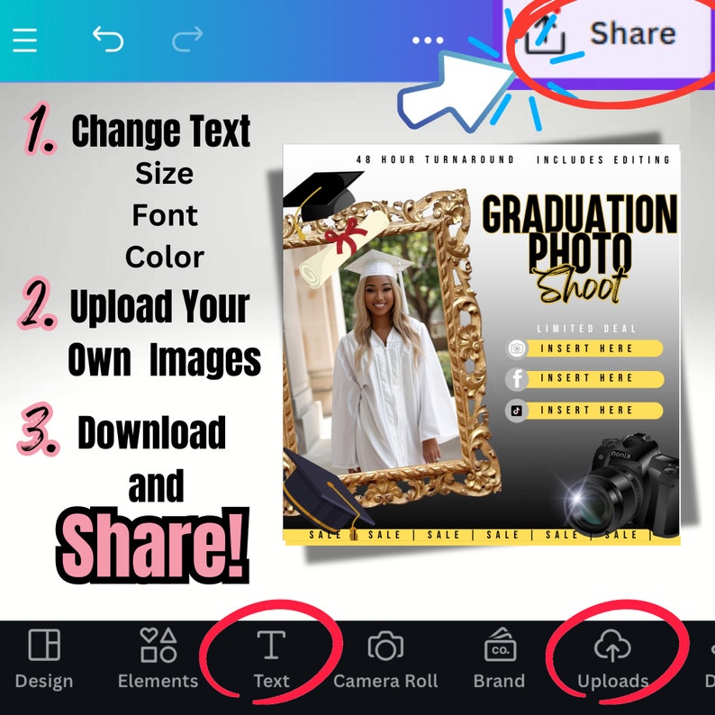 Graduation Photoshoot Flyer, Photographer Prom Flyer, Graduation Photos ...