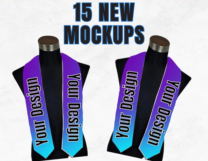 NEW 2024 Graduation Stole Mockup Bundle, Graduation Sash Mockups ...