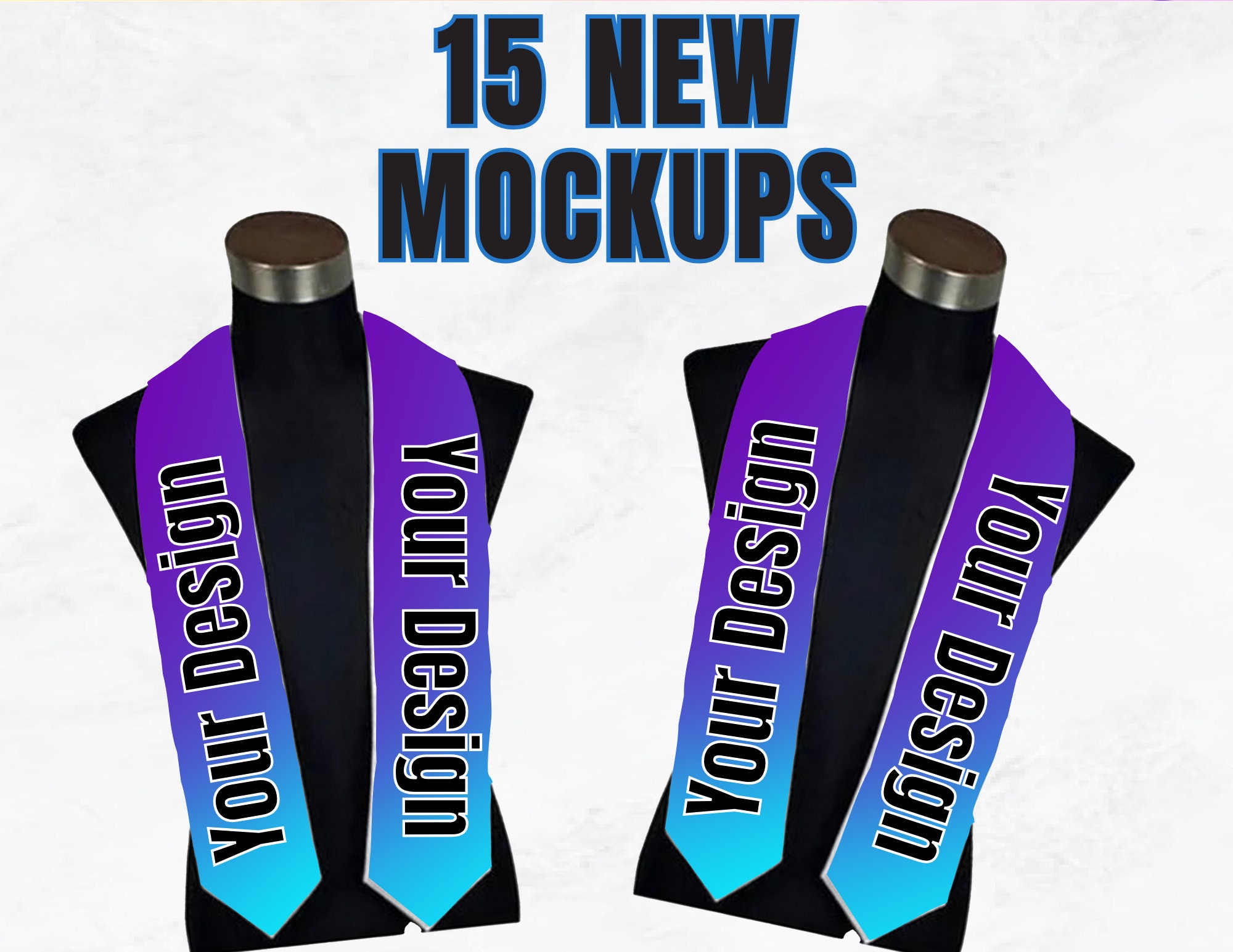 NEW 2024 Graduation Stole Mockup Bundle, Over 15 Graduation Sash ...