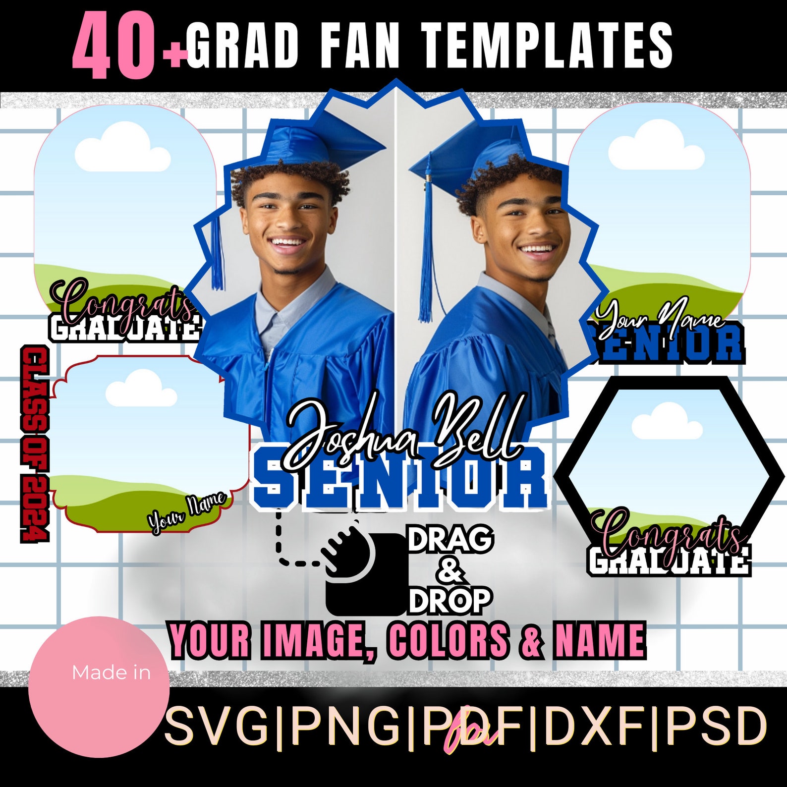 40 Graduation Fan Templates Editable in Canva, 2024 Graduation Fan ...