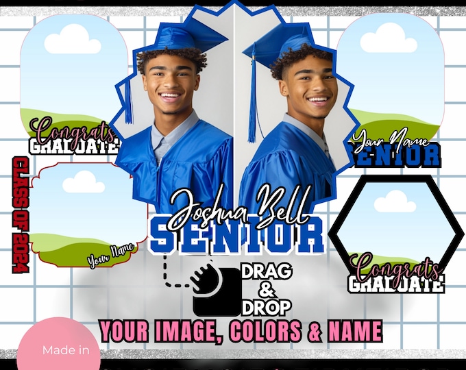 2024 Grad Paddle Fan Template Bundle, Custom Editable Graduation Fa N ...