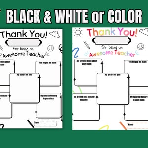 Teacher Appreciation Week Printable Worksheets, Thank You Gift for ...