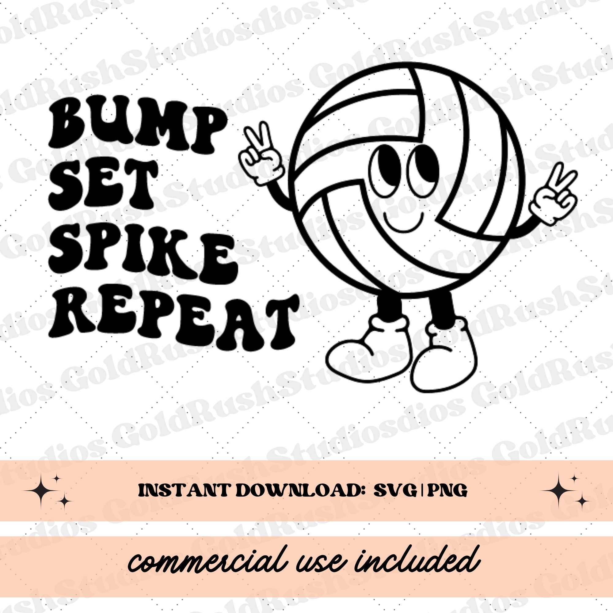 VOLLEYBALL SVG VOLLEYBALL Png bump Set Spike Repeat Volleyball Shirt ...