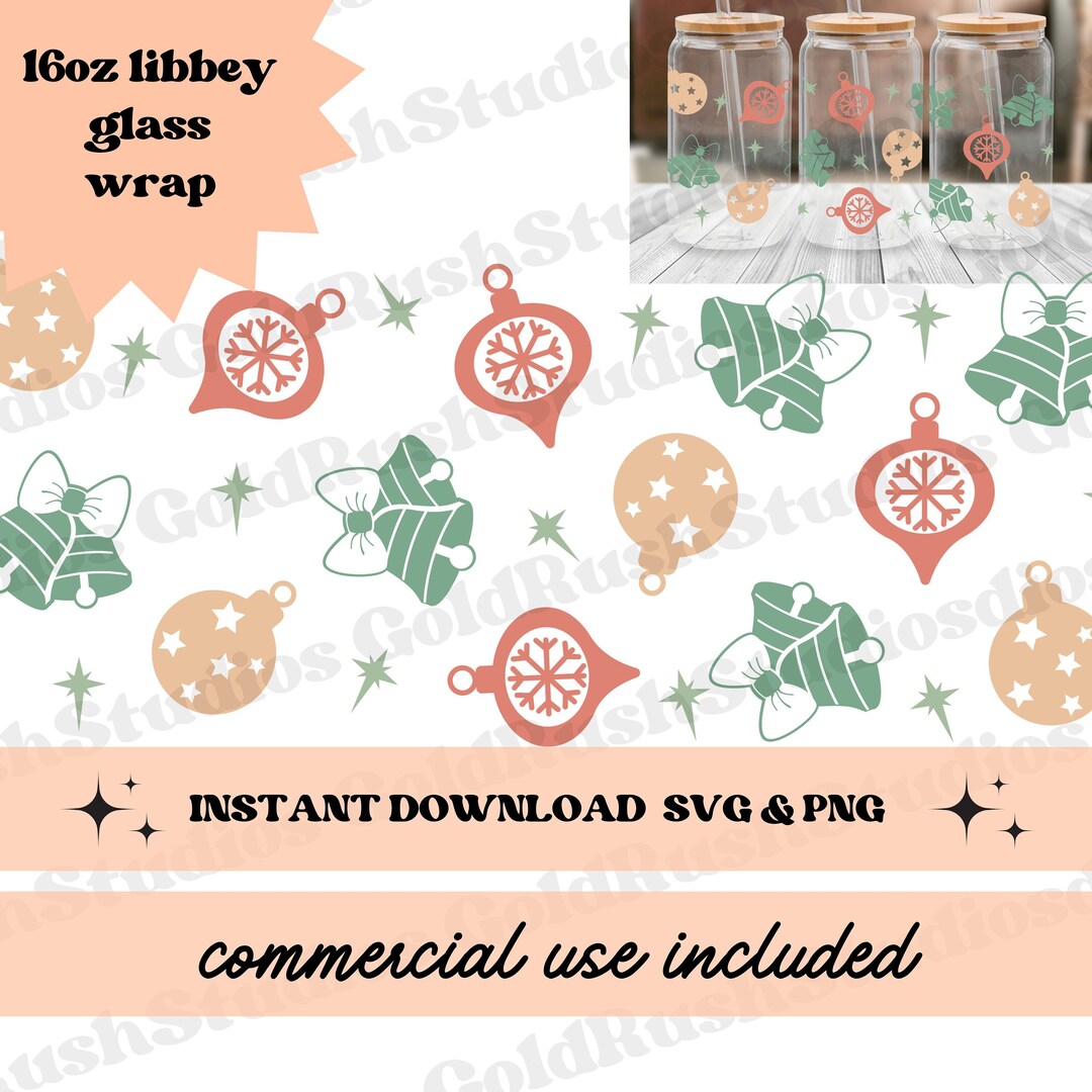CHRISTMAS GLASS SVG Libby Glass Wrap xmas - Etsy
