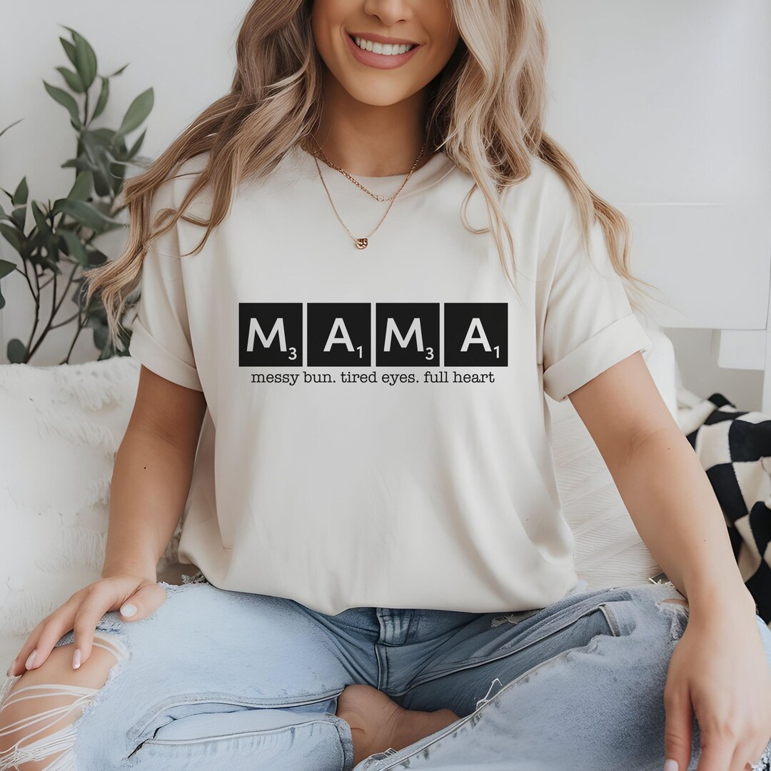 Mama Scrabble Tiles Svg | Scrabble Svg - Messy Bun Tired Eyes Full ...