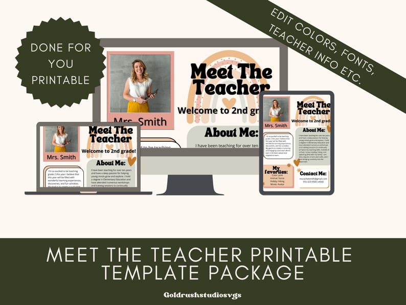 Editable Meet the Teacher Canva Template, All About Me Printable Flyer ...