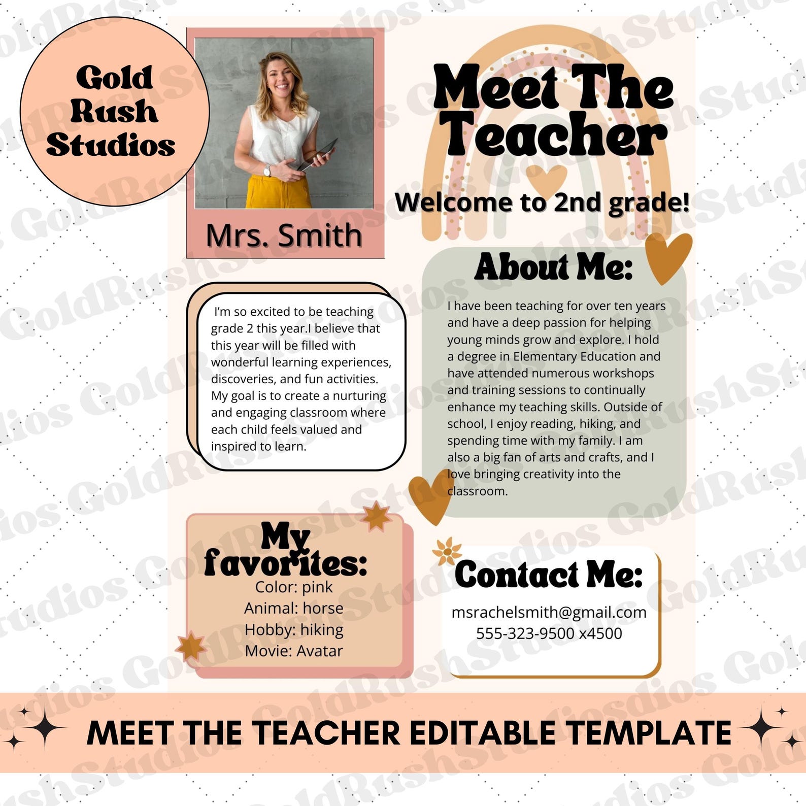 Editable Meet the Teacher Canva Template, All About Me Printable Flyer ...