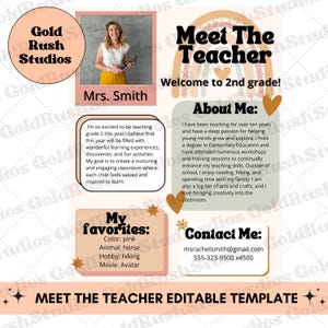 Editable Meet the Teacher Canva Template, All About Me Printable Flyer ...