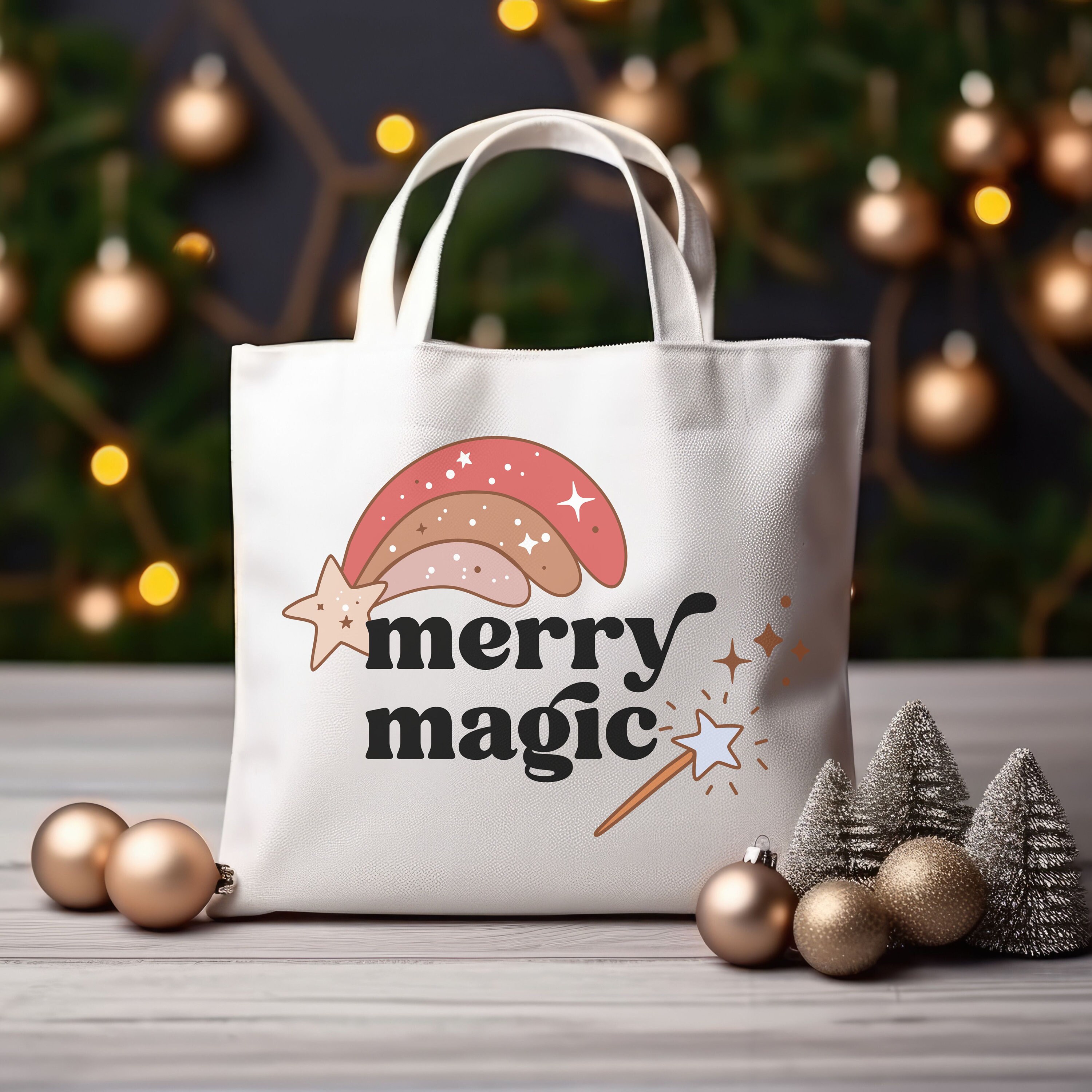 MERRY MAGIC PNG Boho Rainbow Png Magic of Christmas - Etsy