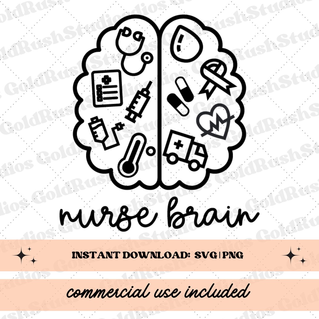 Brain Svg, Nursing Svg, Nurse Clipart, School Nurse Svg, Medical Svg ...