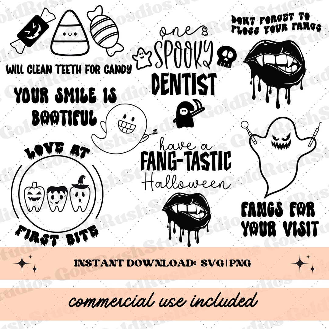 HALLOWEEN SVG BUNDLE Funny Halloween Svg Dental Svg Dental Hygiene ...