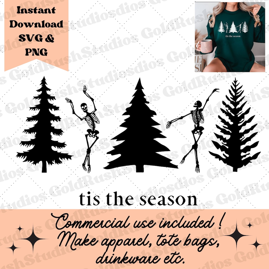 Pine Tree SVG, Tis the Season Svg, Female Friend Gift for Christmas ...
