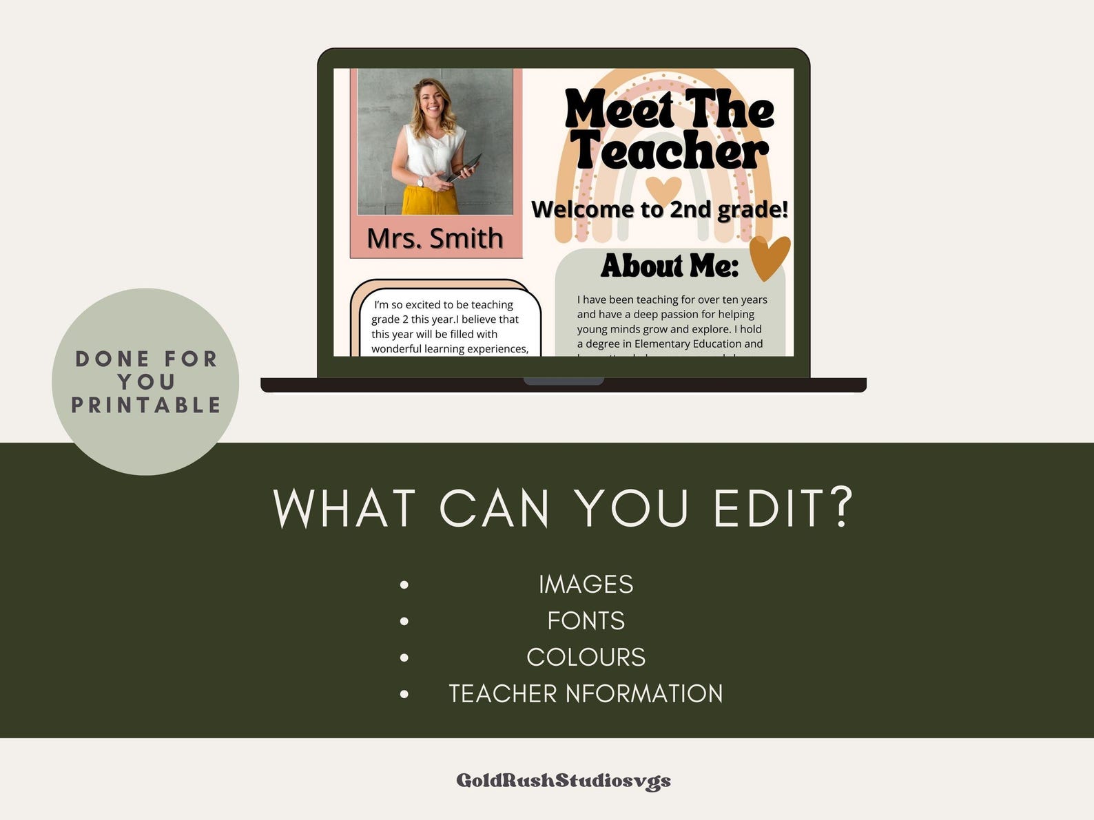 Editable Meet the Teacher Canva Template, All About Me Printable Flyer ...