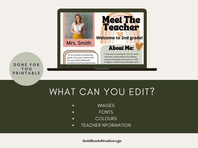 Editable Meet the Teacher Canva Template, All About Me Printable Flyer ...