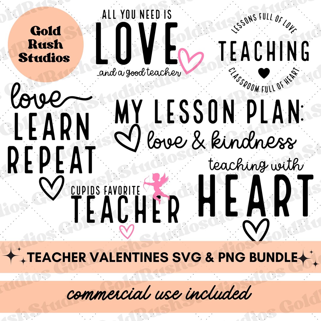 Teacher Valentines SVG Bundle, Teacher Valentines PNG, Cupid's Favorite ...