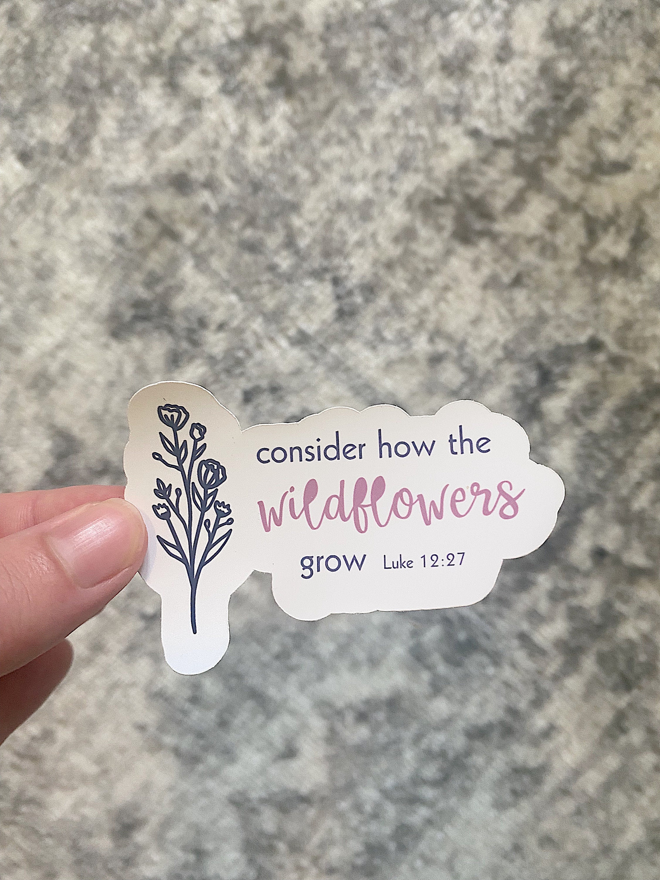 Consider How the Wildflowers Grow Sticker, Christian Sticker, Bible ...