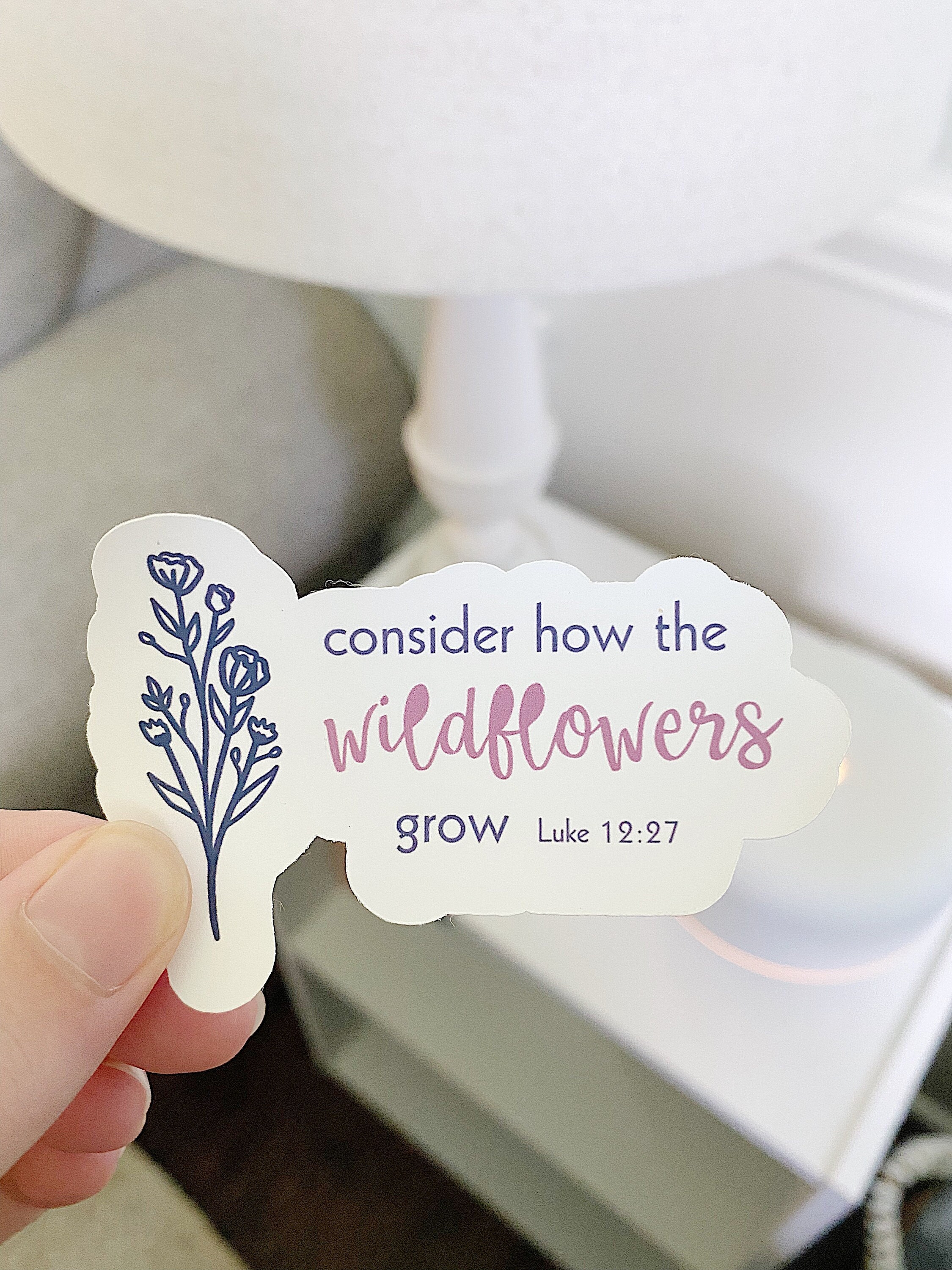 Consider How the Wildflowers Grow Sticker, Christian Sticker, Bible ...