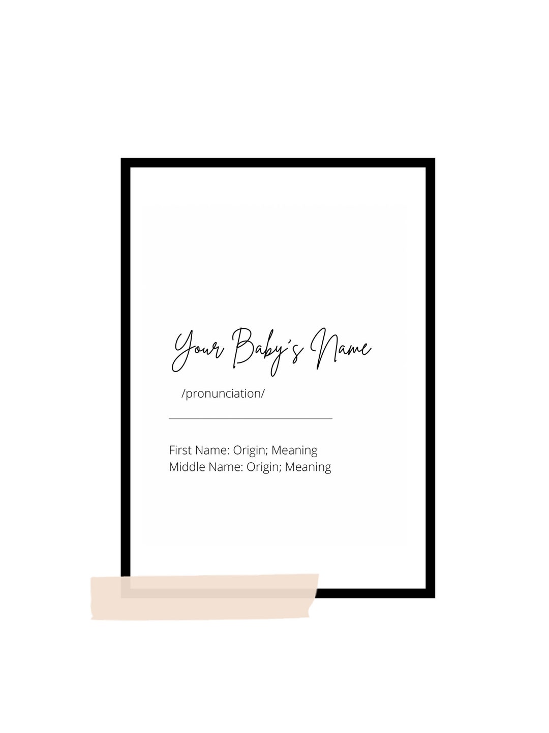Name Meaning CURSIVE Digital Print, Baby Name Meaning, Child's Name ...