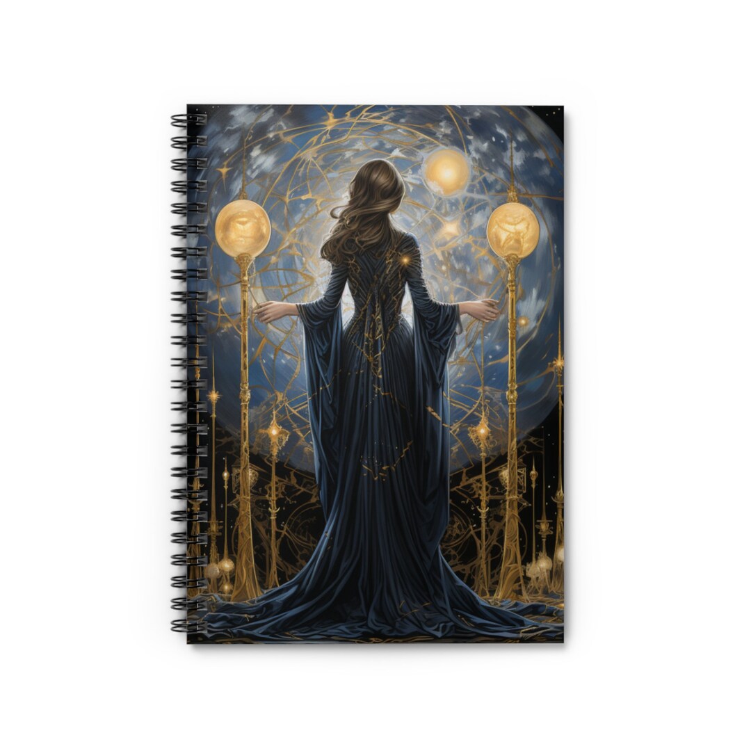 Spiral Notebooks With Moons, Witchy Moon Phases Spiral Journal, Dream Journal, Spellbook, Green ...